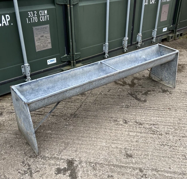 LARGE VINTAGE GALVANISE Water Trough Tank Garden Planter 6 Ft Long £165 ...