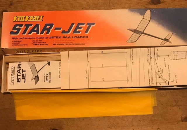 RARE KEIL KRAFT Balsa Glider Kit Star-Jet For Jetex Motors Complete £60 ...