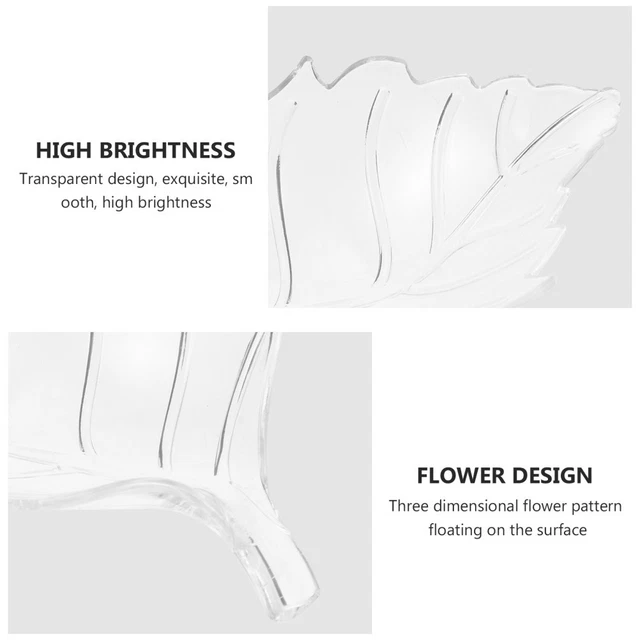 FISH TANK FEEDING Tray Acrylic Leaf Shape Transparent Shrimp Feeder ...