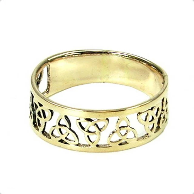 CELTICO TRIQUETTA ANELLO Bronzo Simbolo Folclore Gioiello Nuovo EUR 9 ...