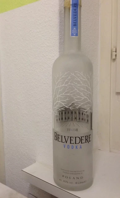 BELVEDERE VODKA 6L Liter Flasche Ohne Korken leer deko Empty Bottle EUR ...
