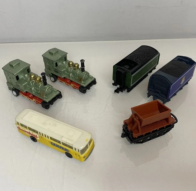 SOMA DIE-CAST GREEN Locomotive Mini Toy Trains Plus Rapido Bus Tenders ...