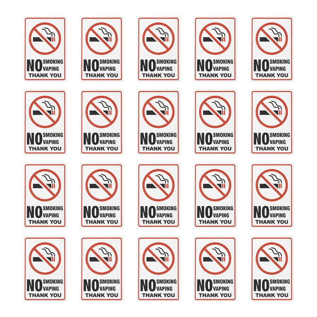 20 WARNING SIGN 5x7" Adhesive Labels No Smoking Vaping Stickers $18.94 ...