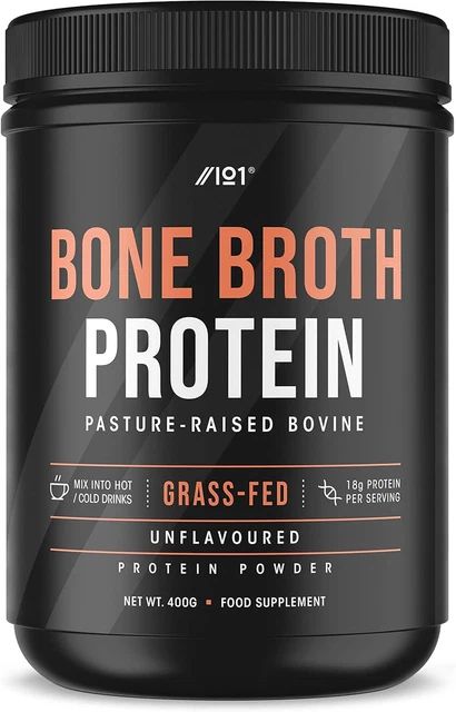 BONE BROTH BEEF Protein Powder - 400G - Unflavoured - 100% Grass-Fed ...
