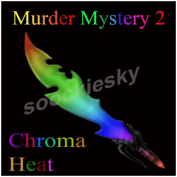 ROBLOX MM2 CHROMA Heat Murder Mystery 2 NEU Knife Messer Gun Item ...