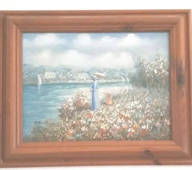 VINTAGE ORIGINAL OIL Landscape Painting by Impressionist ArtistC ...