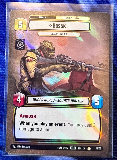 CARTE FEUILLE DE jeu hebdomadaire Star Wars Unlimited Spark of ...