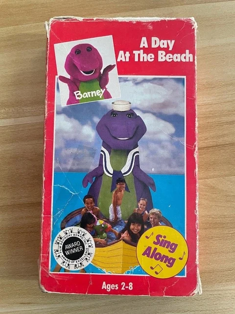 BARNEY - A Day at the Beach (VHS, 1989) RARE Barney Sing Along with ...