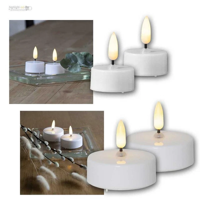 LED TEELICHTER MIT Timer "3D FLAMME" elektrische Teelicht-Kerze ...