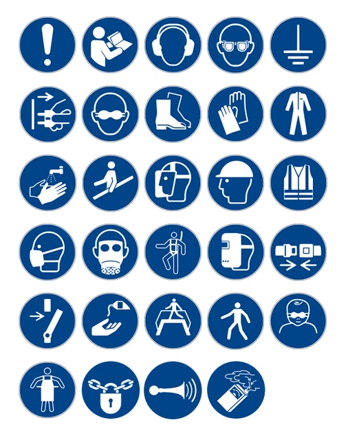 AUFKLEBER GEBOT SCHILD Gebotszeichen Gebots zeichen DIN 4844 ISO 7010 EUR 1,99 - PicClick DE