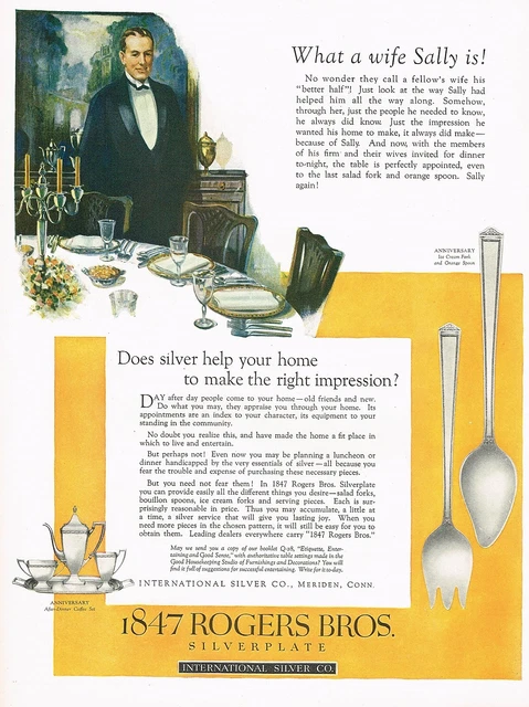 1920S BIG ORIGINAL Vintage International Rogers Anniversary Silver Art ...