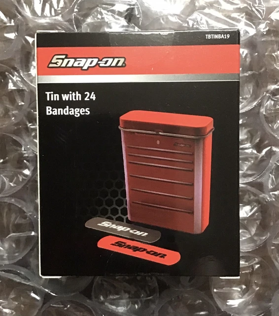 SNAP ON TOOLS 24 Band-Aid Bandages Vintage Style Tin Mini Metal Tool ...