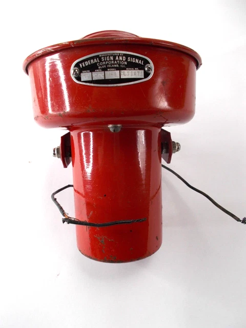 VINTAGE FEDERAL SIGN & Signal Model B-9 Fire Alarm Siren 12 V Ac/Dc EUR ...
