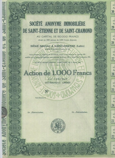 STE IMMOBILIERE. St-ETIENNE ET St-CHAMOND. ( 820 EMISES.) EUR 14,00 ...