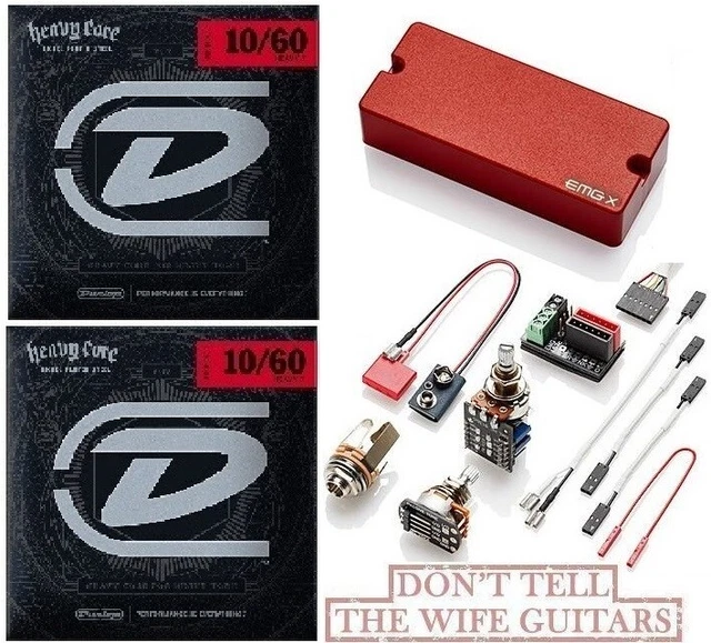 EMG 707TWXR RED 7 String Soapbar Dual Mode Reverse Single Coil Position ...
