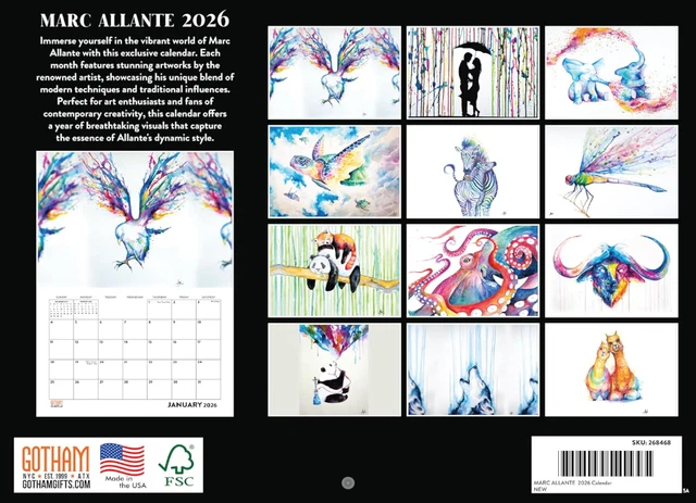 MARC ALLANTE 2026 Fantasy Art Monthly Wall Calender 12 Month | Made in ...