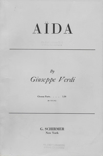 AIDA - OPERA in Four Acts, Libretto/Vocal Score $17.89 - PicClick CA
