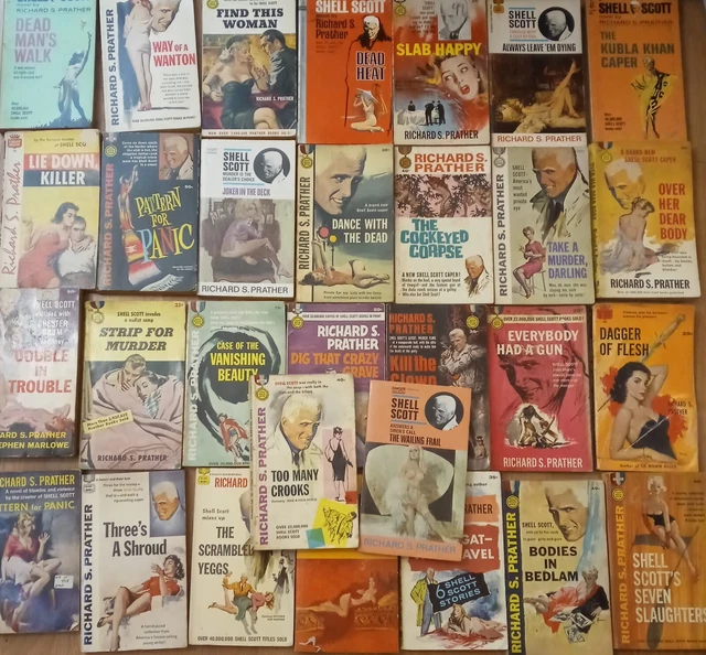 RICHARD PRATHER BOOKS 30 Shell Scott Vintage 60s 70s Pulp Detective Set ...