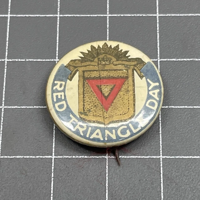 VINTAGE PIN BADGE War Tour WW1 WW2 ANZAC AIF ARMY Red Triangle Day ...