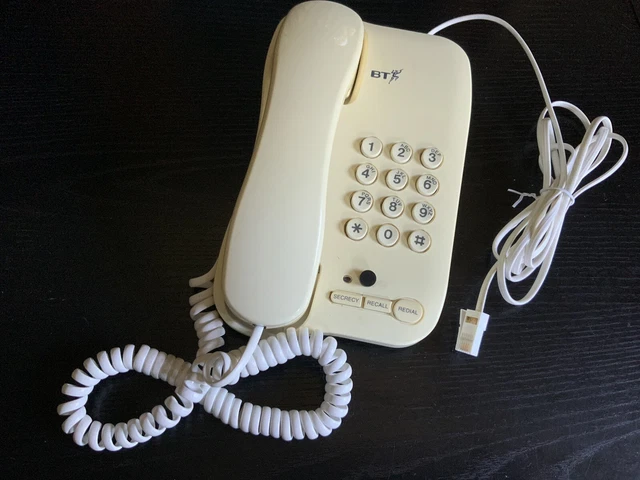 BT RELATE 80 VINTAGE Corded Alpine white Landline TELEPHONE 1980 - 90's ...