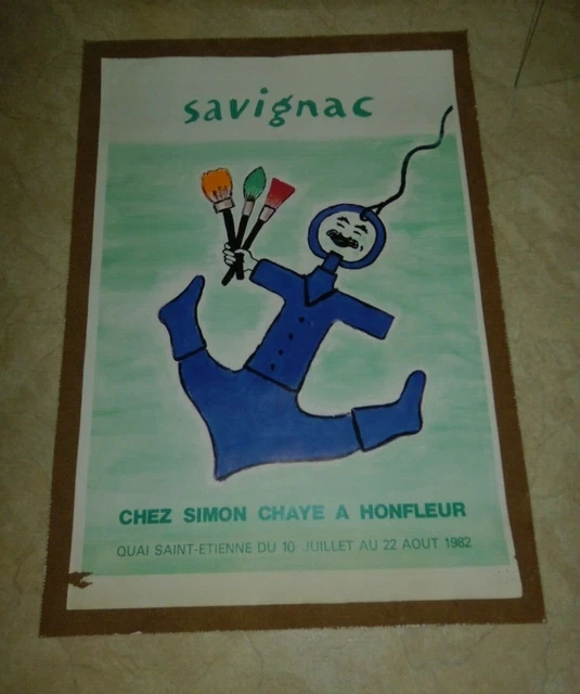 RARE TRÈS BELLE AFFICHE SAVIGNAC 640X450 CHEZ SIMON CHAYE A HONFLEUR ...