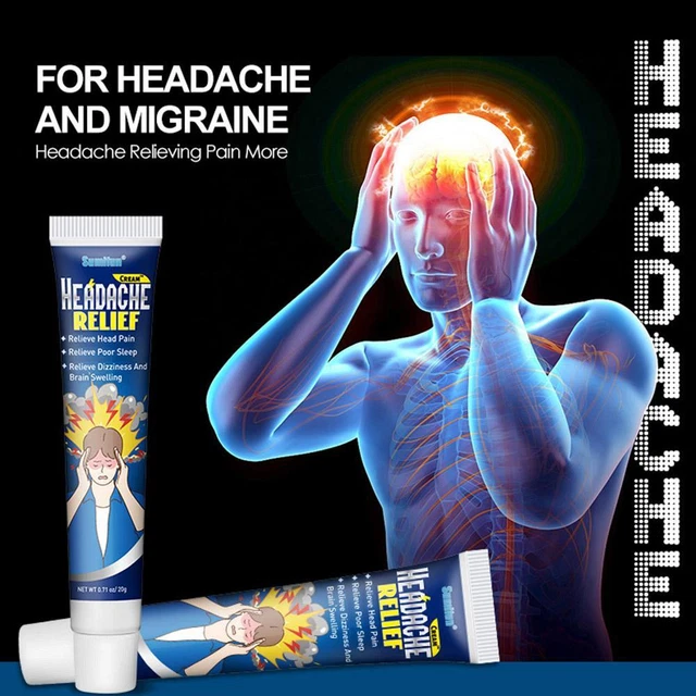 HEADACHE RELIEF CREAM Migraine Treatment Oil Relax Nerve Soothing Pain ...