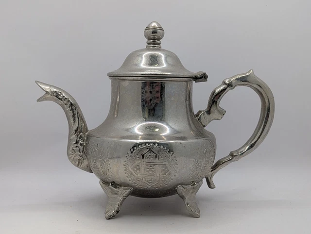 VINTAGE SILVER PLATED Etched Teapot A133 Y161 £8.95 - PicClick UK
