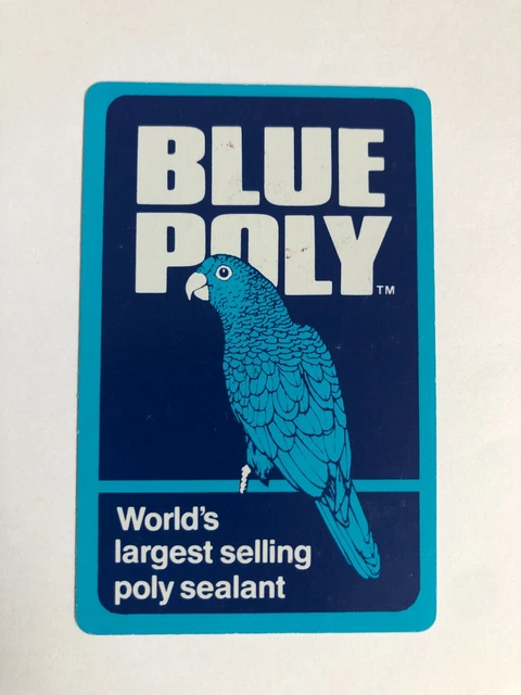 VINTAGE BLUE PARROT Bird Poly Sealant Company Advertising Art Swap ...