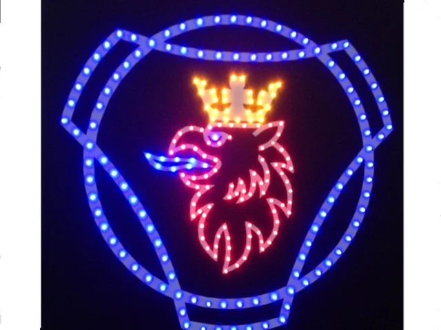 SCANIA TRUCK LED LOGO SIGN LIGHT BOARD 24V FREE DIMMER 50cm/50cm £89.99 ...