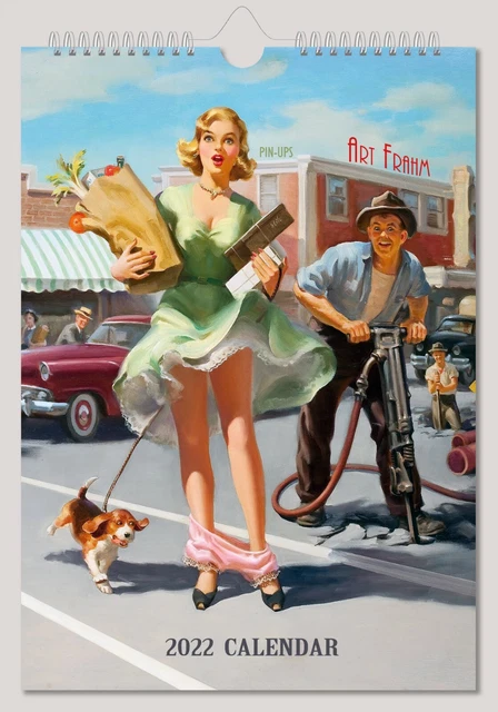ART FRAHM WALL Calendar 2022 Pin Up Girl Retro Vintage A4 EUR 17,22 ...