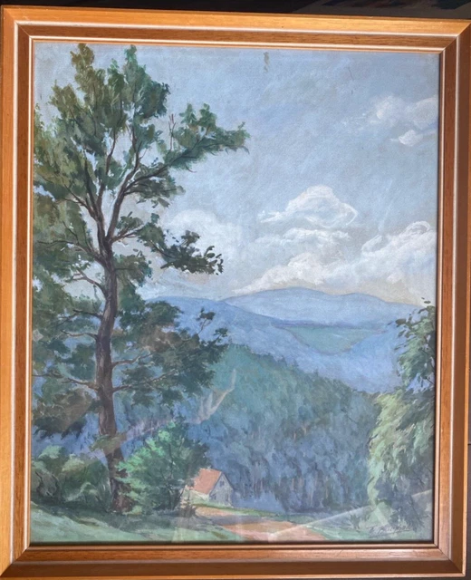 TABLEAU VUE INS Vallée Berge Humeur Du Matin Impressionniste Signé ...