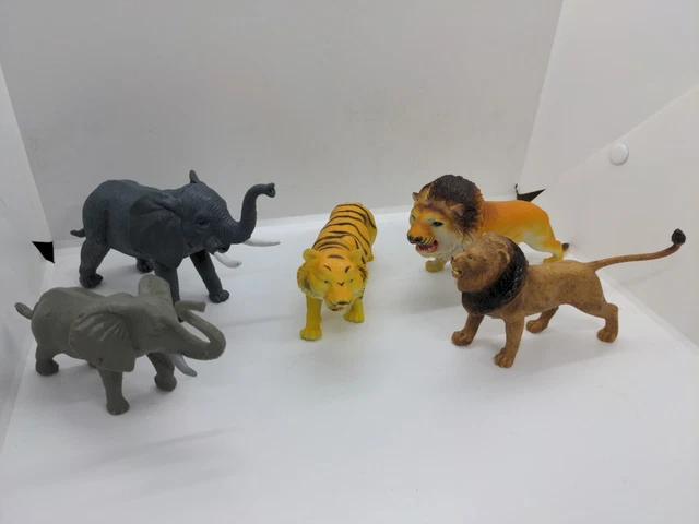 SAFARI ANIMALS FIGURES Elephant Tiger Lion Toys Zoo carnivores ...