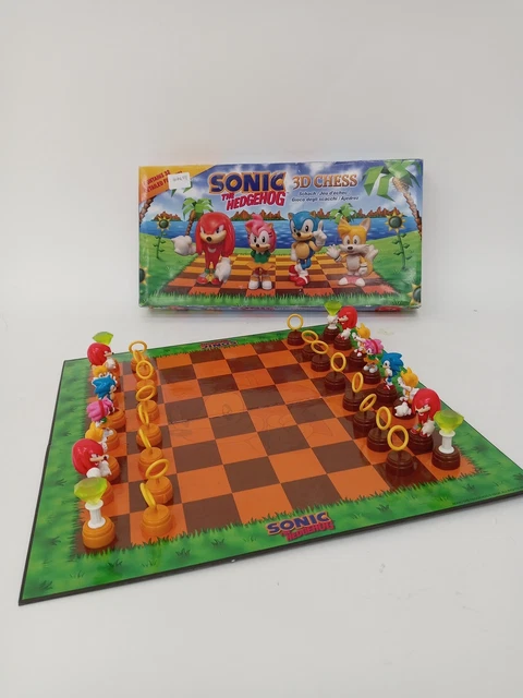 SONIC THE HEDGEHOG 3D Chess Set Complete Sega 32 Figures Great ...