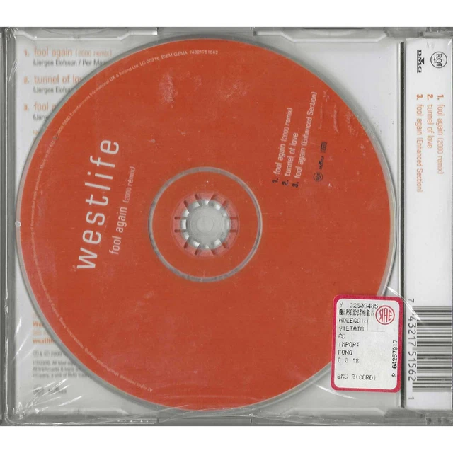 WESTLIFE CD'S SINGOLO Fool Again / RCA – 74321751562 Sigillato £22.95 ...