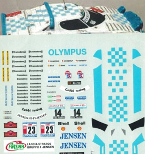 DECAL 1/43 LANCIA STRATOS Gr.4 JENSEN RALLYE dell'ELBA 1982 Arena D140 ...