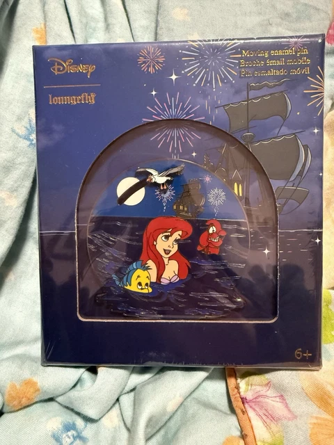 DISNEY LOUNGEFLY THE Little Mermaid Ariel Flounder Scuttle Slider Jumbo ...