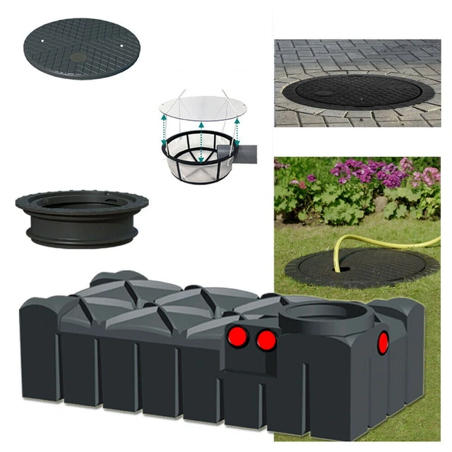 FLACHTANK SET MIT Filter Regenwassertank Zisterne Erdtank 1500 l inkl ...