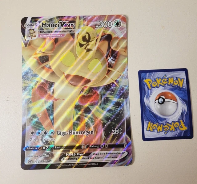 ORIGINAL POKEMON XXL Mauzi VMAX - Karte SWSH005 - DE - NM EUR 11,40 ...