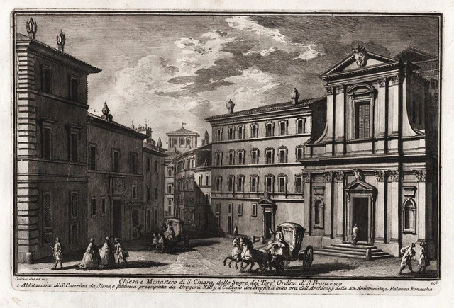 GIUSEPPE VASI CHIESA Di Santa Chiara Rome Roma Rome Incisione Engraving ...
