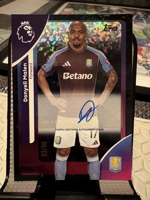 TOPPS PREM 2026 Donyell Malen Black Sparkle Parallel Auto 03/10 Aston ...