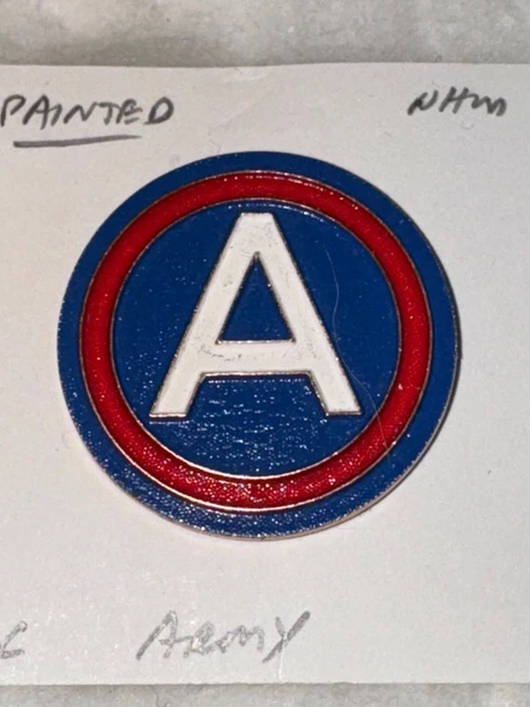 WW2 US ARMY Distinctive Unit Insignia,Crest, 3rd Army, Painted, Clutch ...