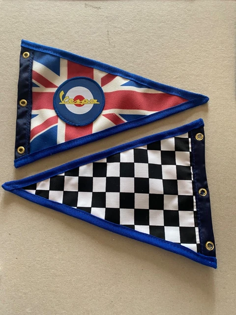 UNION JACK VESPA mod target scooter pennant flag Blue Edge £6.95 ...