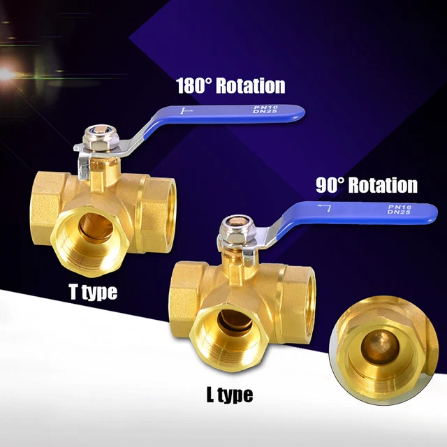 3-WEGE-KUGELHAHN MIT T/L-BOHRUNG, 3-Wege-Ventil, Dreiwege-Kugelhahn von 1/4-1 */ EUR 13,54 ...