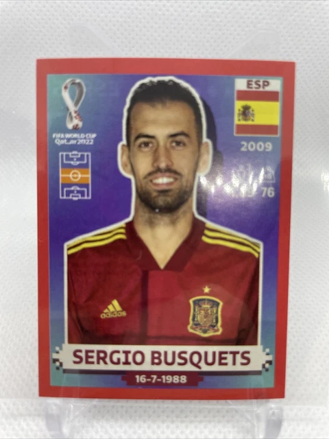 SERGIO BUSQUETS PANINI 2022 FIFA World Cup Qatar Sticker RED #ESP 15 ...