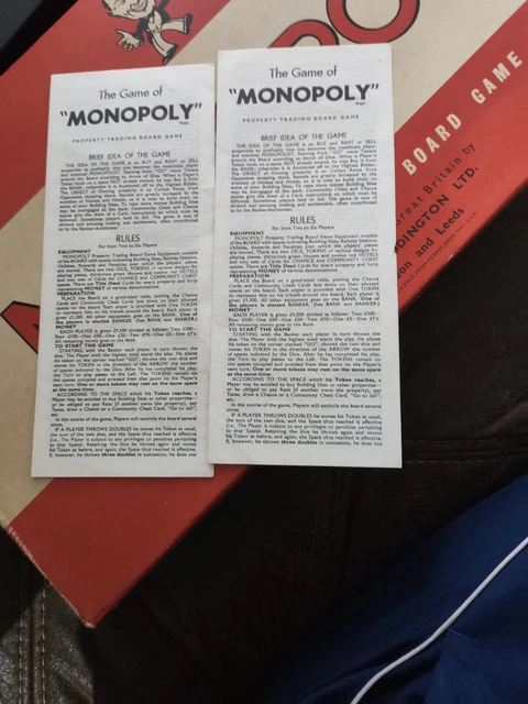 MONOPOLY BOARD GAME Waddingtons Vintage Red Box Family Games £10.80 ...