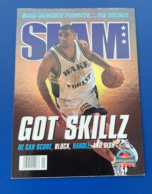 1997 TABLEAU DE bord TIM DUNCAN Rookie Slam #SD1 - WARK FOREST/SAN ...