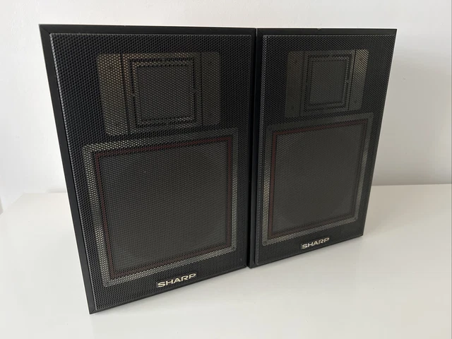 SHARP CP-1600E VINTAGE Wooden Black 2WAY 20 Watt Speaker Box £39.99 ...