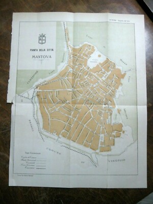 PRINT ANCIENT MAP Topographic Map Plan City of Mantua 42x32 1899 £21.58 ...
