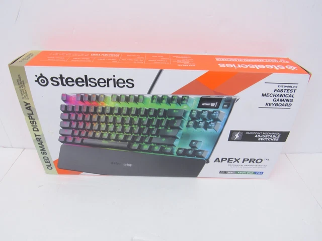STEELSERIES APEX PRO TKL Mechanical Gaming Keyboard, OLED Display w ...