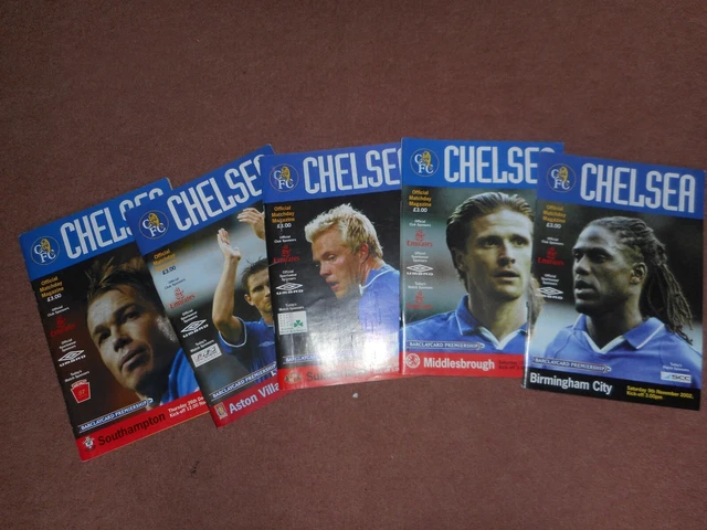5 CHELSEA HOME Matchday programmes , 2002/03 season. £3.00 - PicClick UK